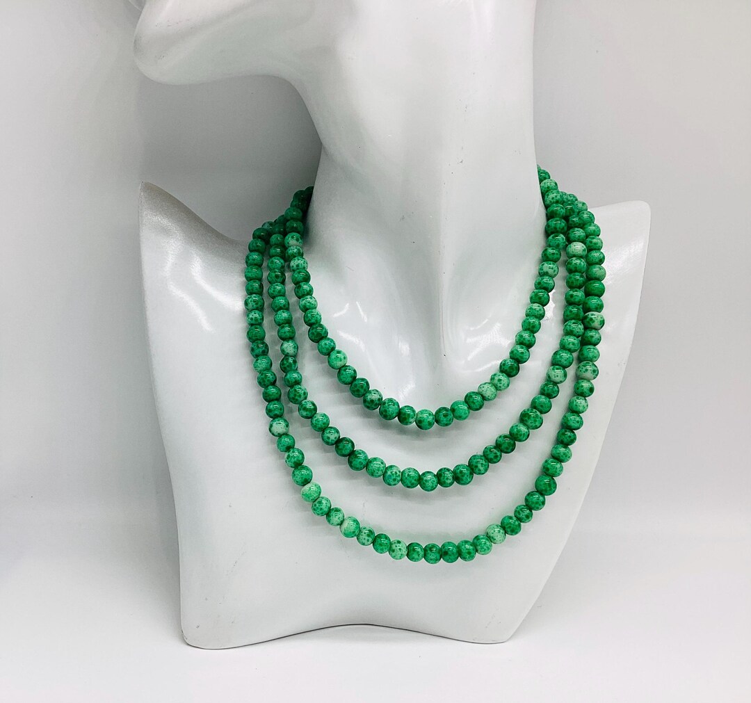 Czech Peking Glass Bead Flapper Length Necklaces 46 Inches - Etsy