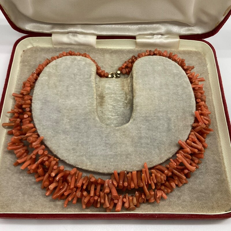 Antique Coral Necklace - Etsy