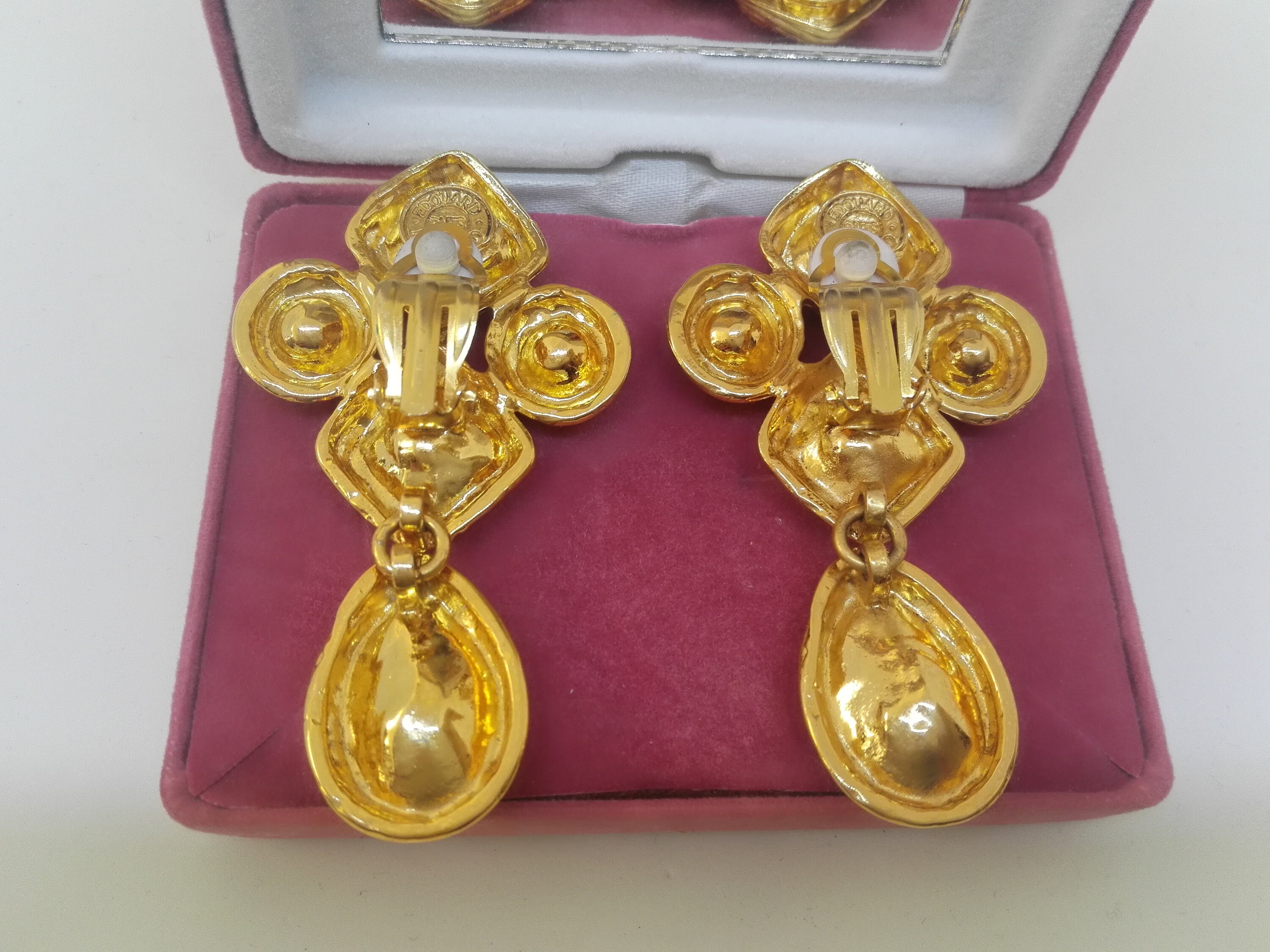 Fabulous Signed Edouard Rambaud Paris Rare Huge Crystal Drop Earrings ...