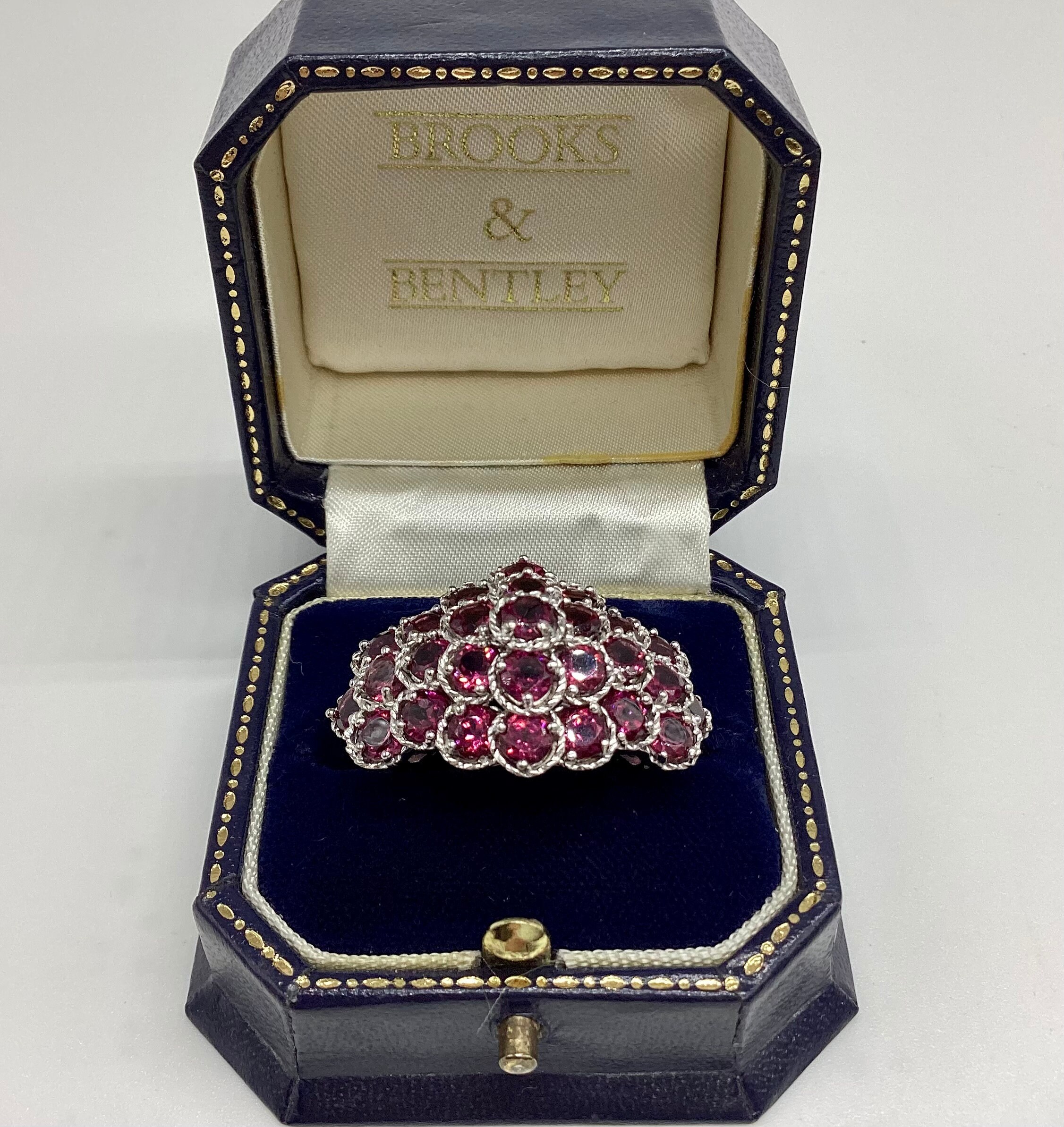 Amethyst Cluster Ring Large Dome Setting Solid 925 Silver February ...