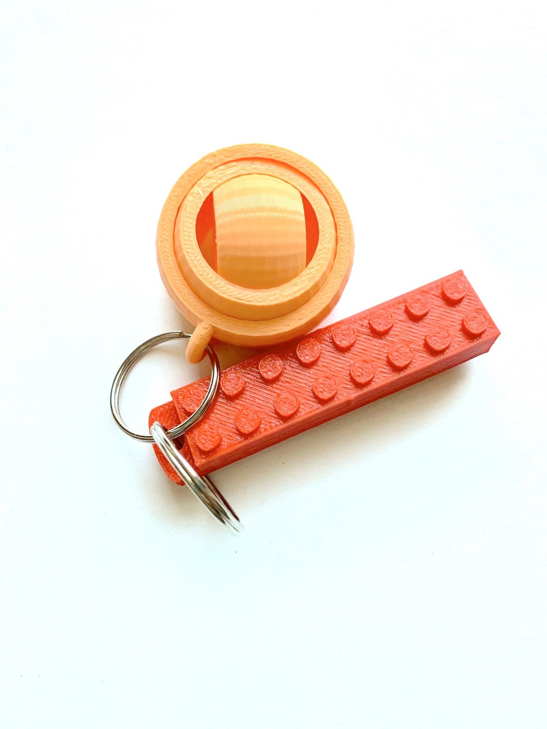 CUSTOM 3D PRINTED Brick Name Keychain (keyring), Nested Rings, Fidget ...