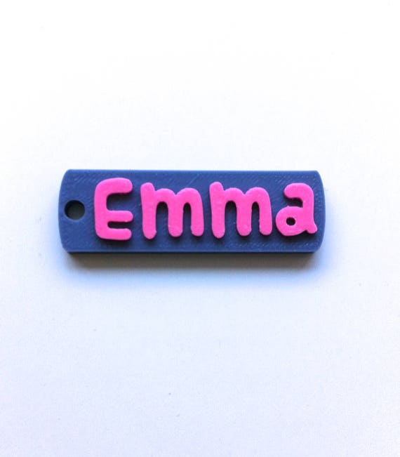 Emma CUSTOM 3D PRINTED Round Corner Name Keychain Keyring | Etsy