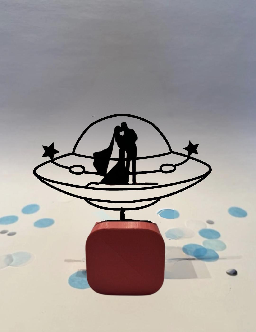 UFO Bride Broom Stars Sturdy Wedding Cake Topper, Personalized Cake ...