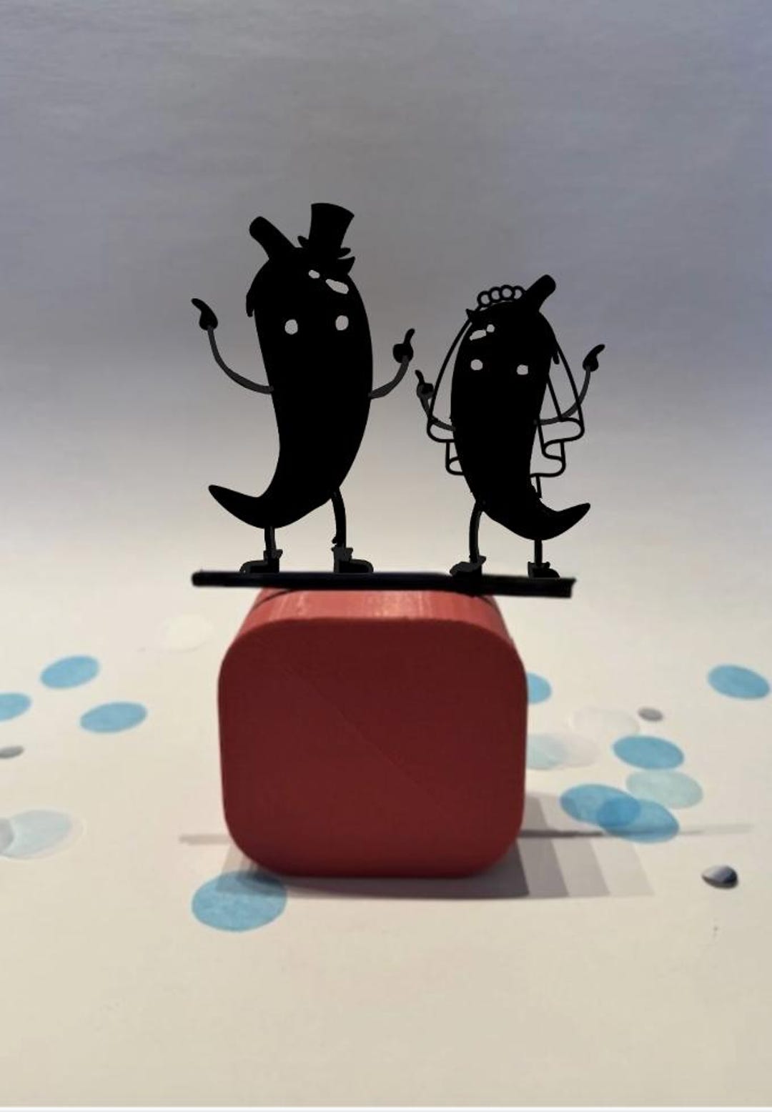 Custom Jalapeño & Red Chili Bride Groom Wedding Cake Topper – Cute ...
