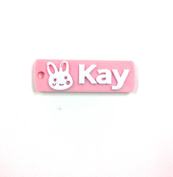 Kay Bunny CUSTOM 3D PRINTED Round Corner Name Keychain | Etsy