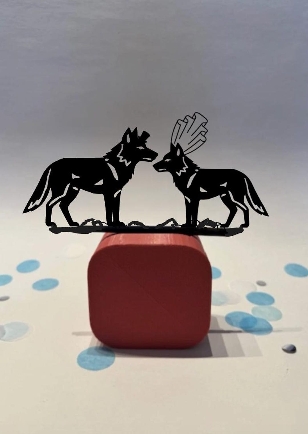 Wolf Bride & Groom Wedding Cake Topper – Rustic Forest Animal Couple ...
