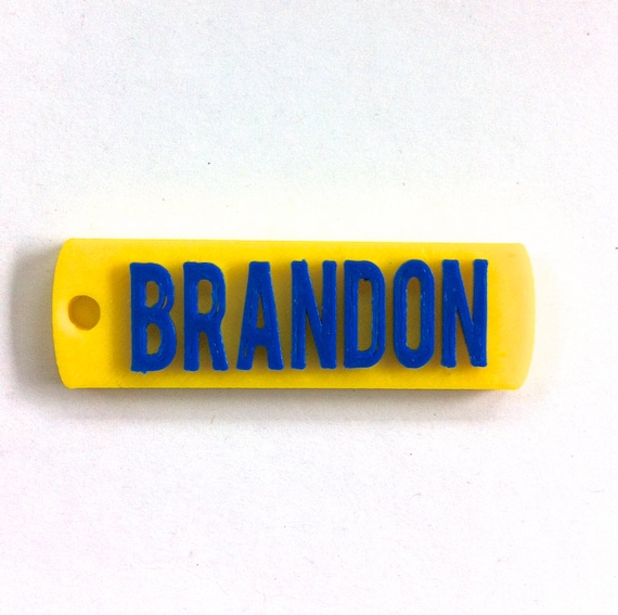 Brandon CUSTOM 3D PRINTED Round Corner Name Keychain | Etsy