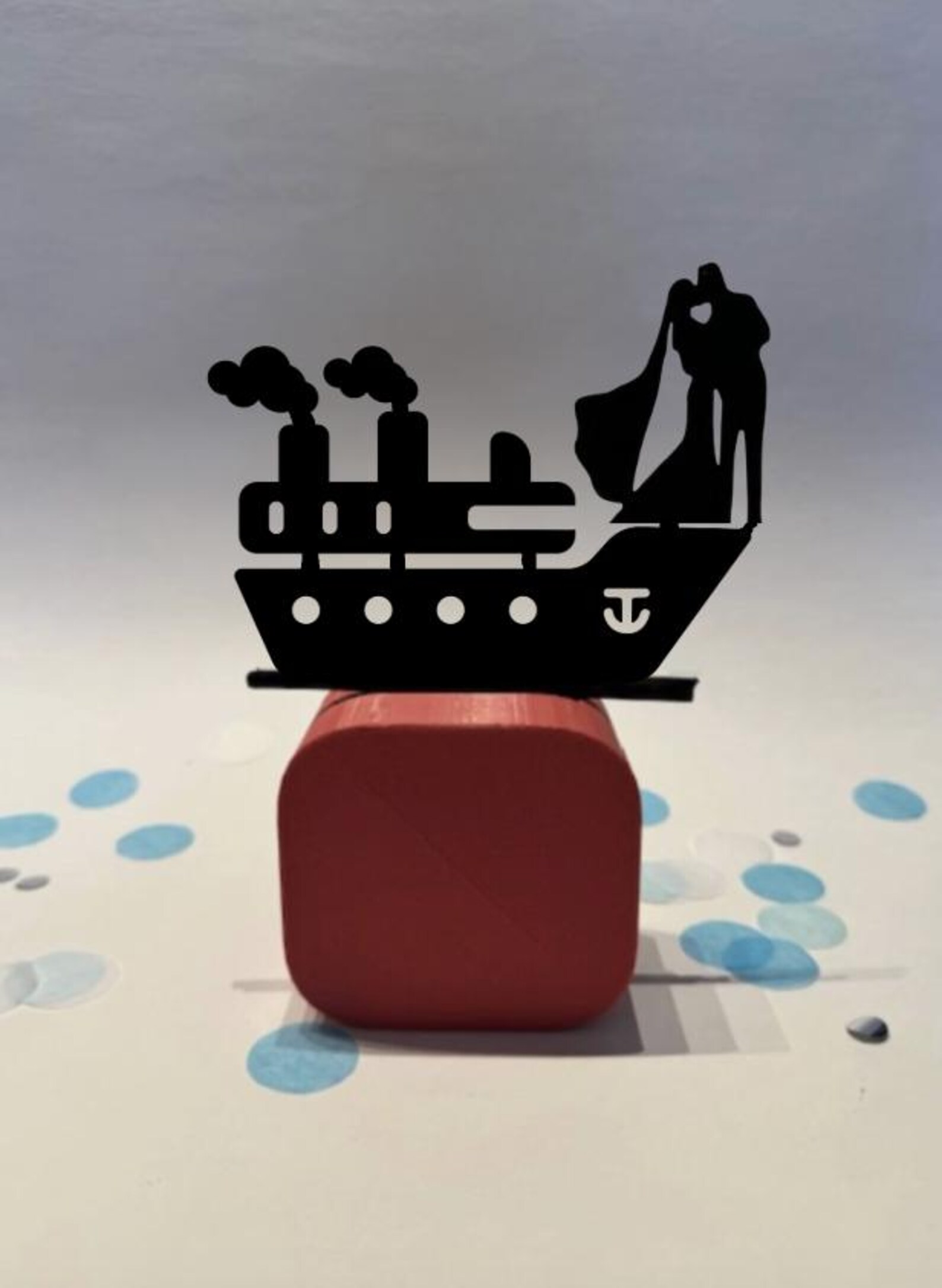 Custom Bride & Groom on Steamboat Wedding Cake Topper – Vintage ...