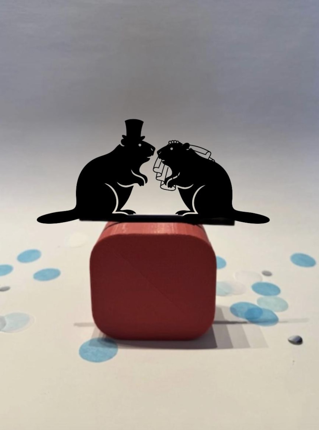 Beaver Sturdy Wedding Cake Topper – Rustic Bride Groom Silhouette ...
