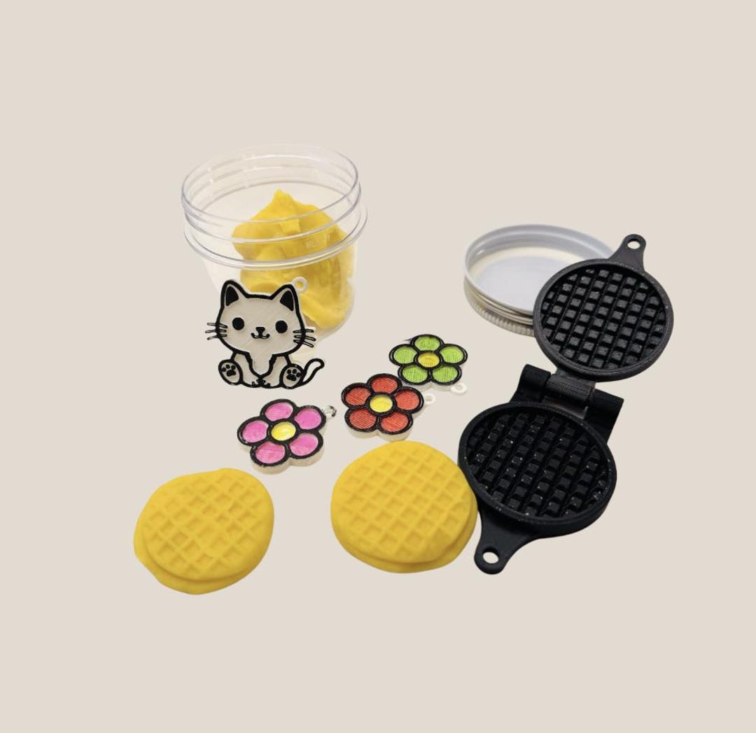 Unique Activity Kit for Quiet Winding Down- Play Doh Jar W/ Mini Waffle ...