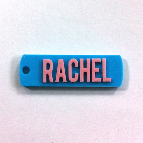Rachel CUSTOM 3D PRINTED Round Corner Name Keychain keyring | Etsy