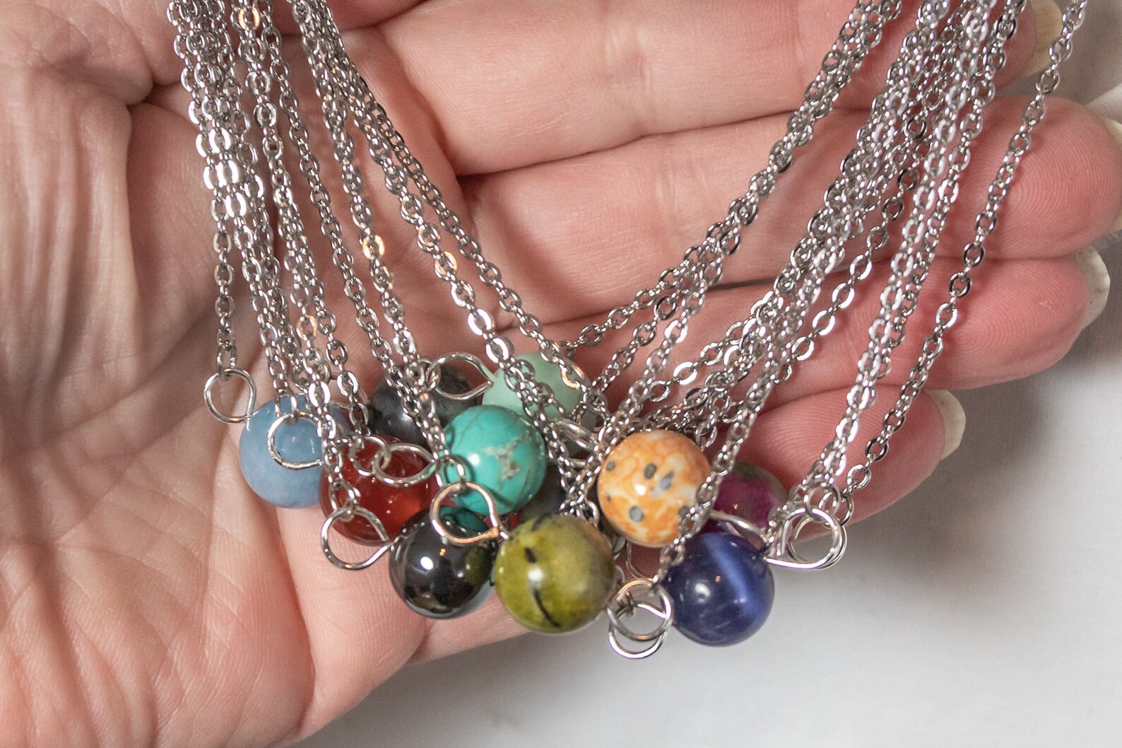 Simple Chain With a Stone. Short Necklaces Jewelry With - Etsy