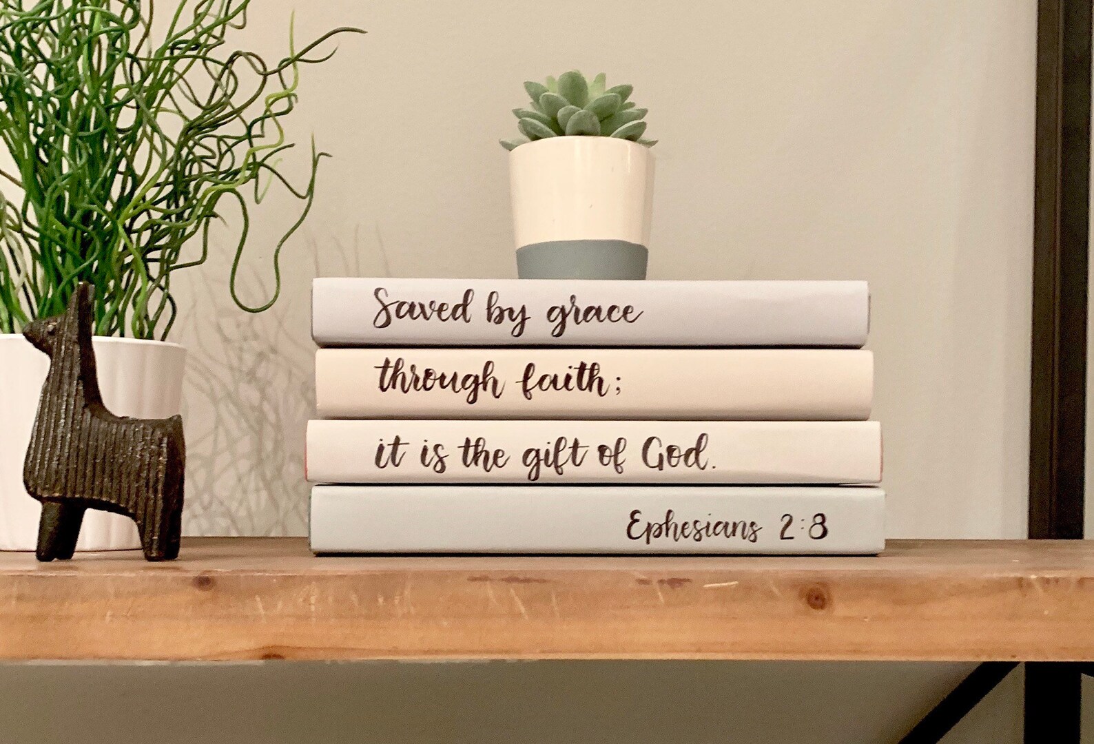 White Decorative Books With Custom Quote /custom Modern Book - Etsy