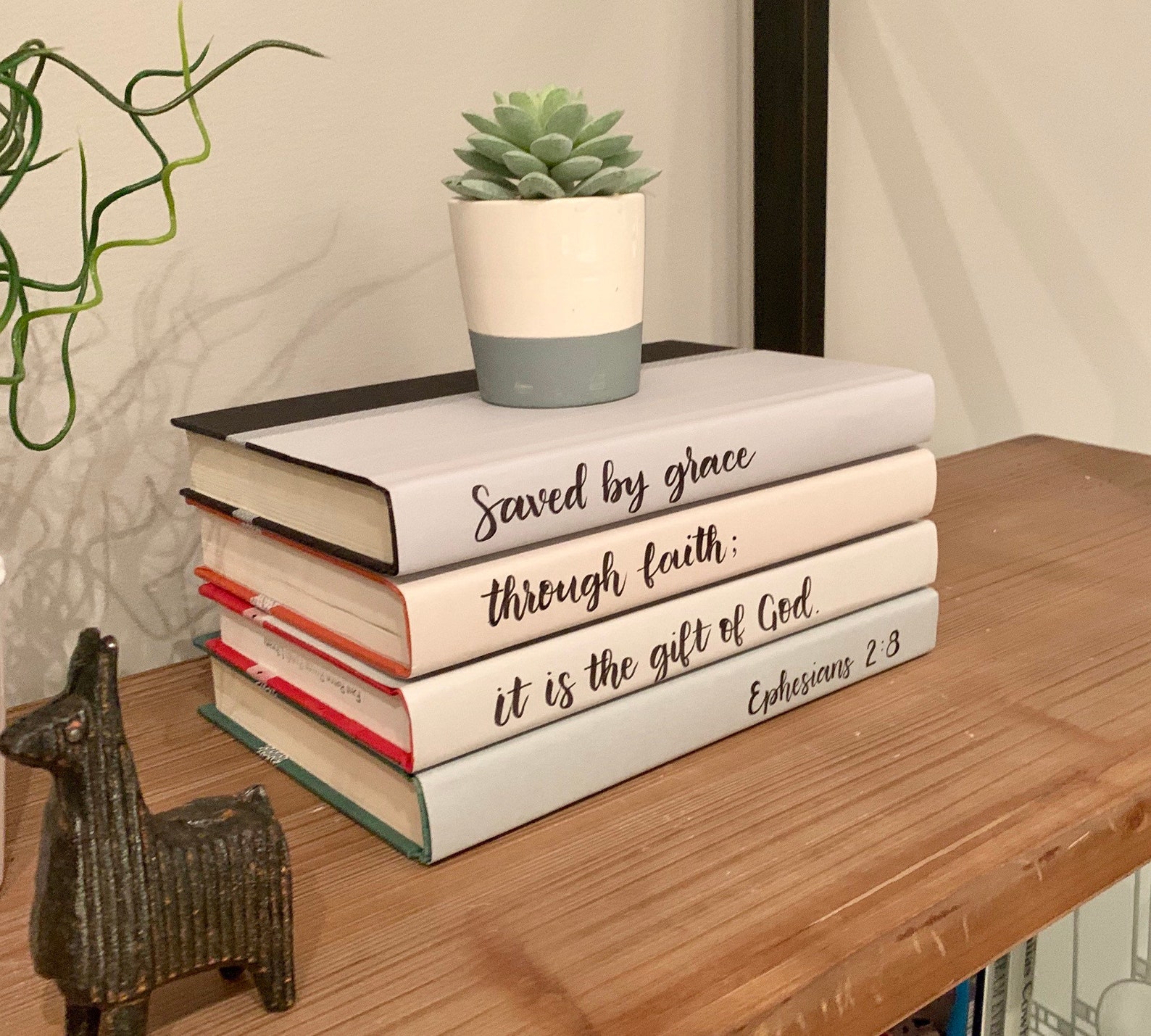 White Decorative Books With Custom Quote /custom Modern Book - Etsy
