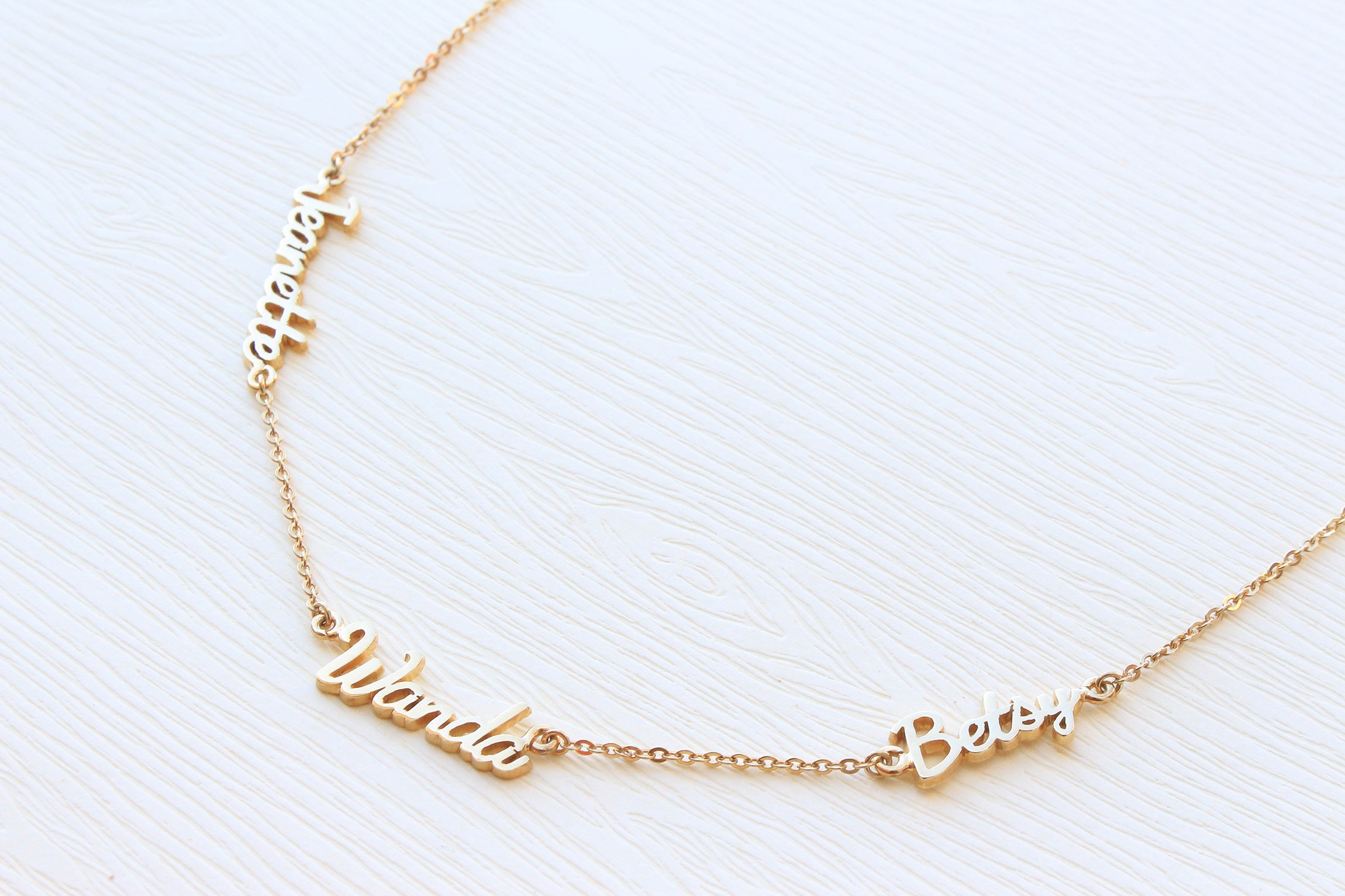 Triple Name Necklace Double Name Multiple Names Custom | Etsy