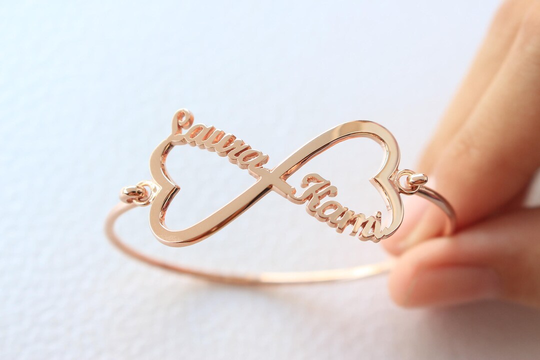 Infinity Name Bracelet - Silver Infinity Bracelet - Personalized Name ...