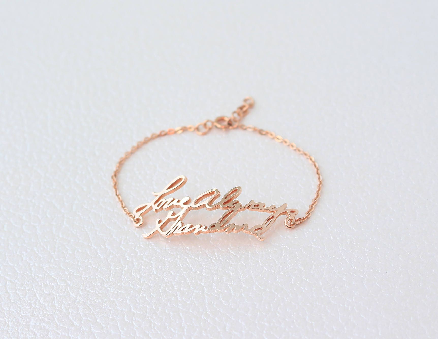 Signature Bracelet in Sterling Silver - Handwriting Keepsake Bracelet ...