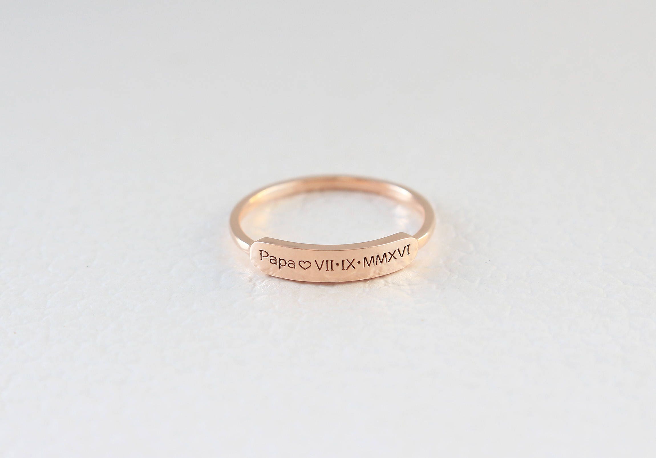 Dainty Bar Ring Stackable Name Ring Custom Name Ring - Etsy