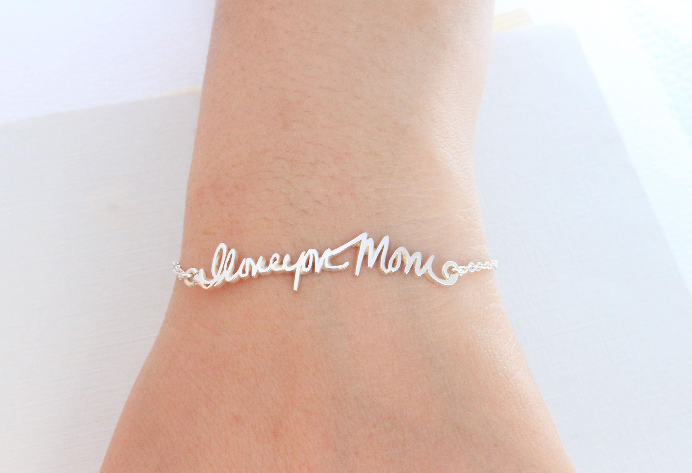 Signature Bracelet in Sterling Silver Handwriting Keepsake | Etsy