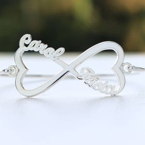 Infinity Name Bracelet - Silver Infinity Bracelet - Personalized Name ...