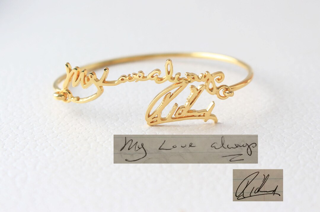 Signature Bracelet in Sterling Silver - Handwriting Keepsake Bracelet ...