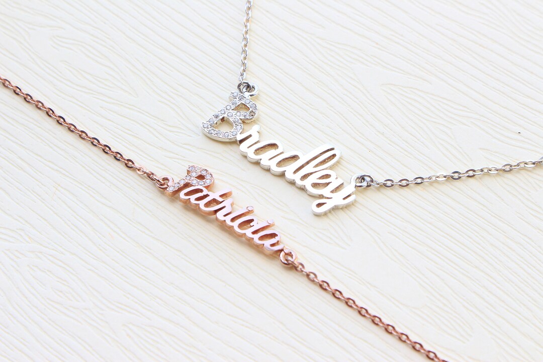 Custom Name Jewelry Set Personalized Name Necklace - Etsy