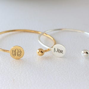 Adjustable Monogram Bangle - Custom Signature Bangle- Engraved Name ...