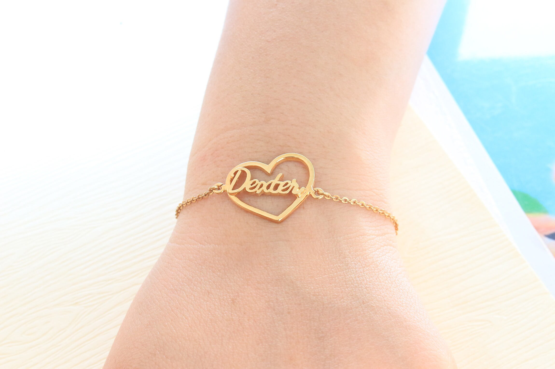 Heart Bracelet Personalized Name Bracelet Personalized - Etsy