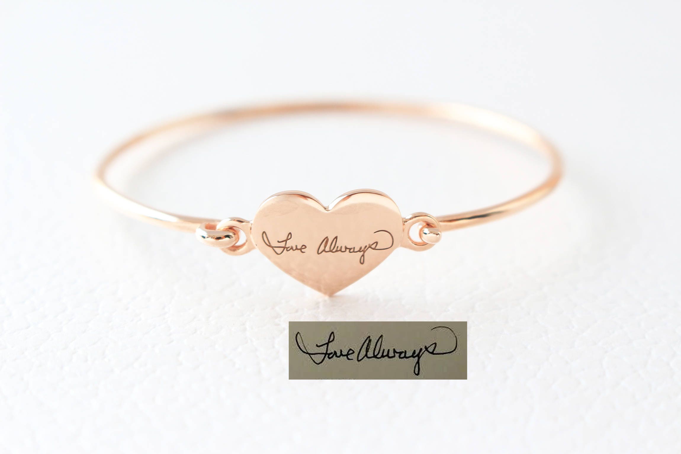 Custom Actual Handwriting Jewelry - Handwriting Bangle - Engraved ...