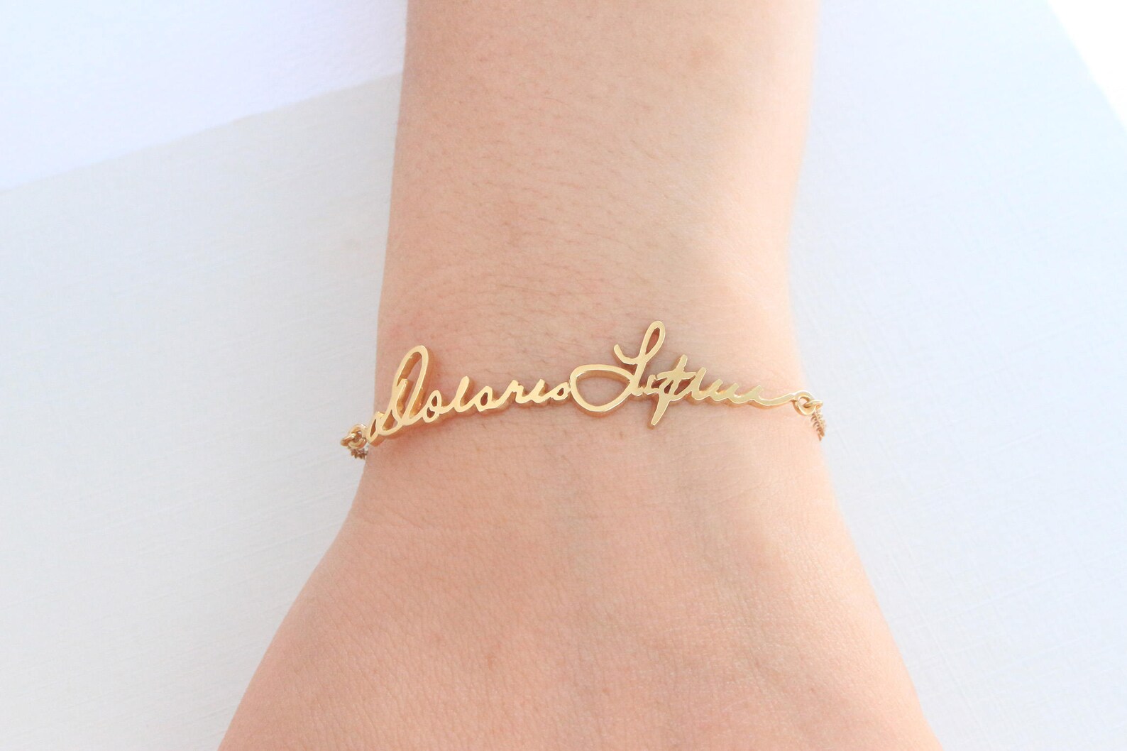 Signature Bracelet in Sterling Silver - Handwriting Keepsake Bracelet ...