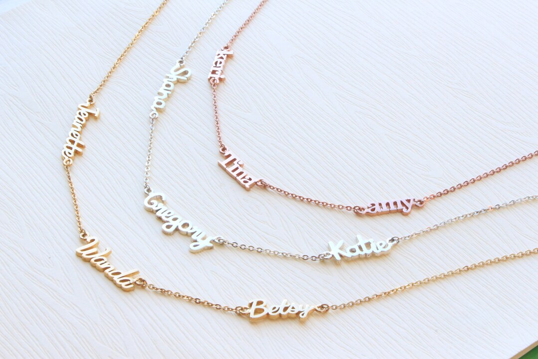 Triple Name Necklace - Double Name - Multiple Names - Custom Name ...