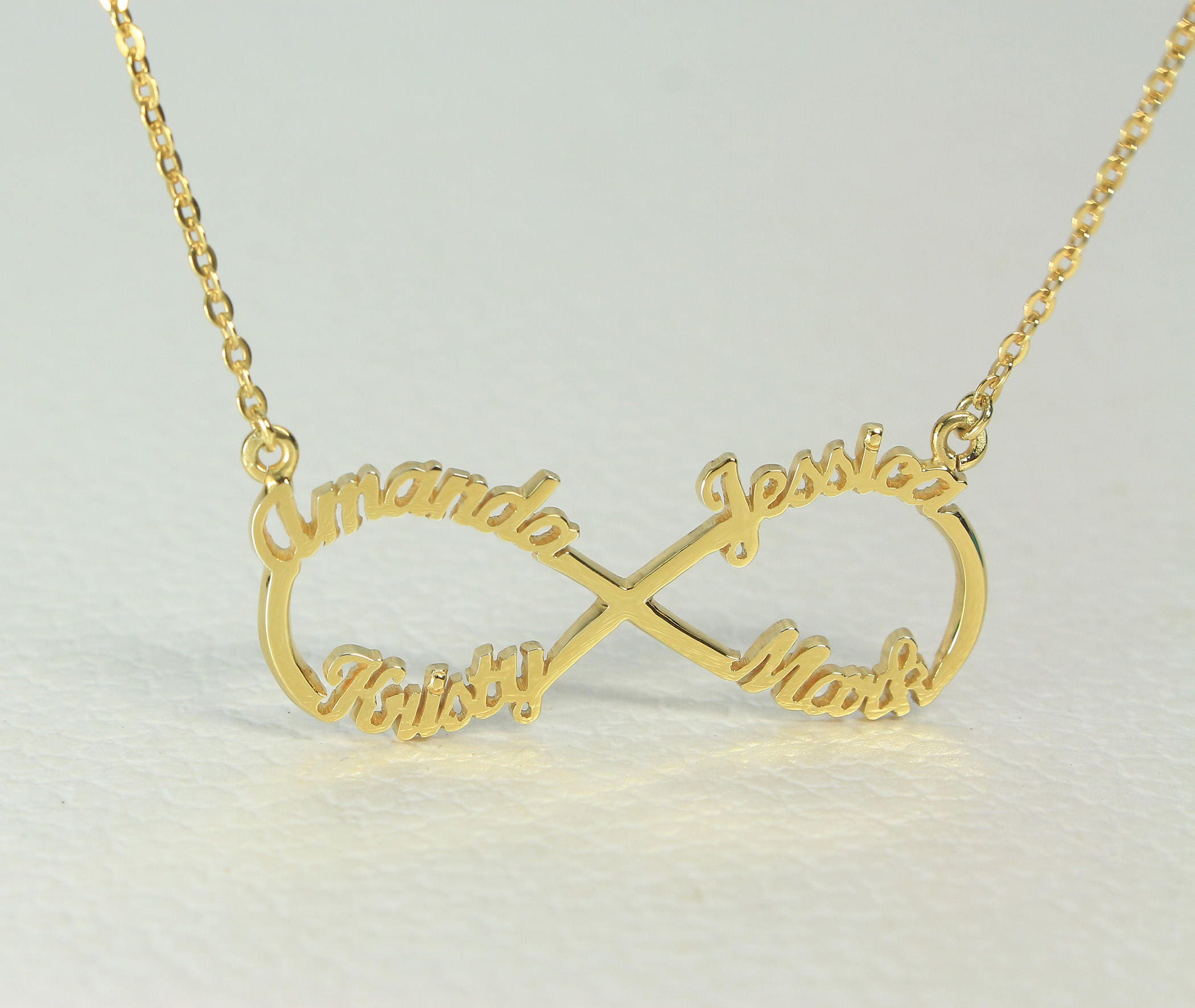 Infinity Name Necklace - Silver Infinity Necklace - Personalized Name ...