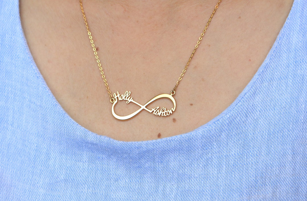 Infinity Name Necklace - Silver Infinity Necklace - Personalized Name ...