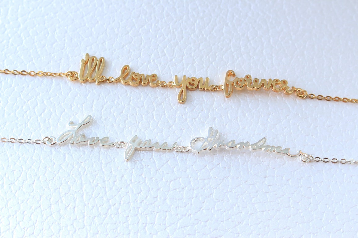 Actual Handwriting Bracelet Signature Bracelet Custom - Etsy