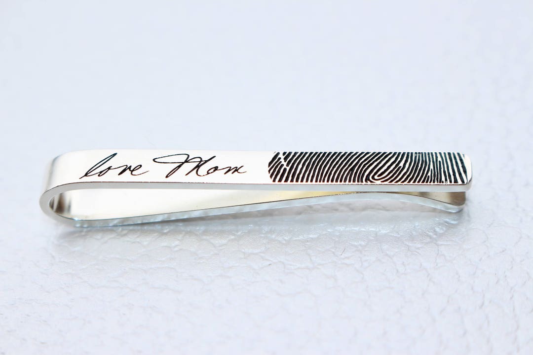 Actual Handwriting Tie Bar - Personalized Signature Tie Clip ...