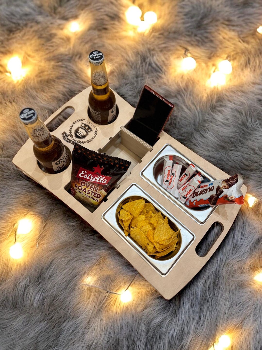 Couch Snack Bar TV Trays Personalized Gifts Gifts for Him Snack Serving ...