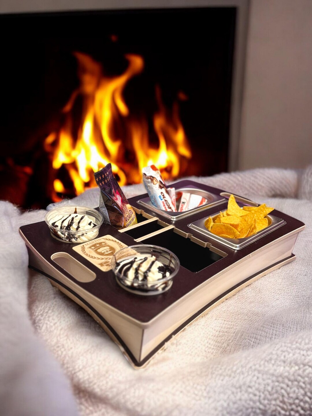 Couch Snack Bar TV Trays Gifts for Him Personalized Gifts Snack Serving ...