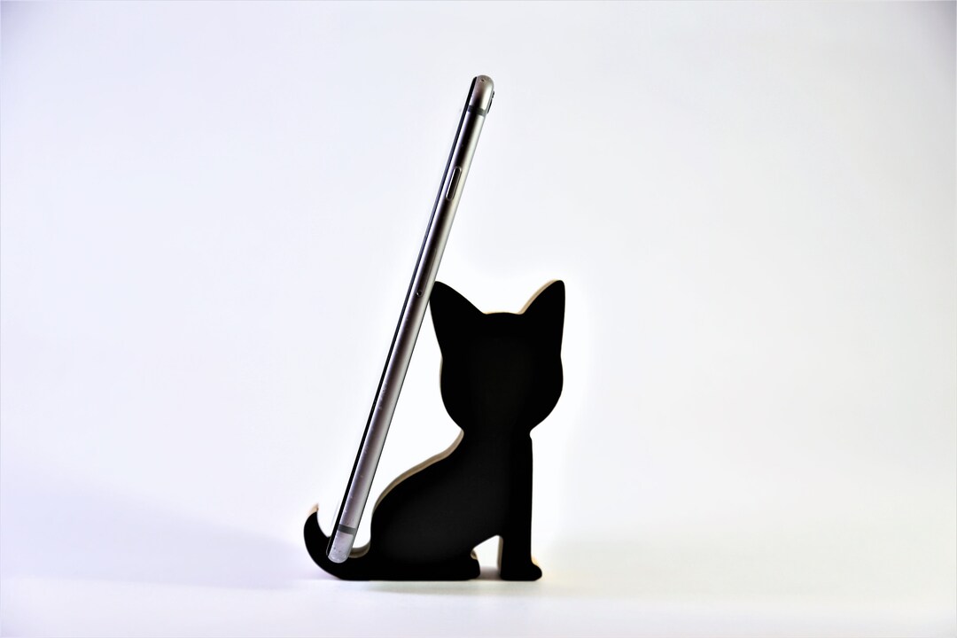 Cat Phone Stand Wood Phone Stand Cell Phone Holder Gift for Kids iPhone ...