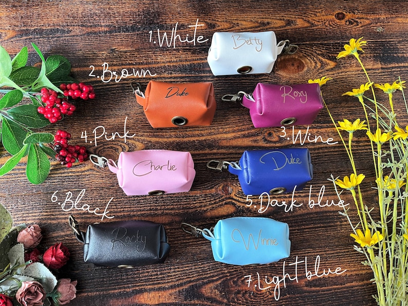 Personalized Poop Bag Leather Dog Poop Bag Holder Dog Waste Bag ...