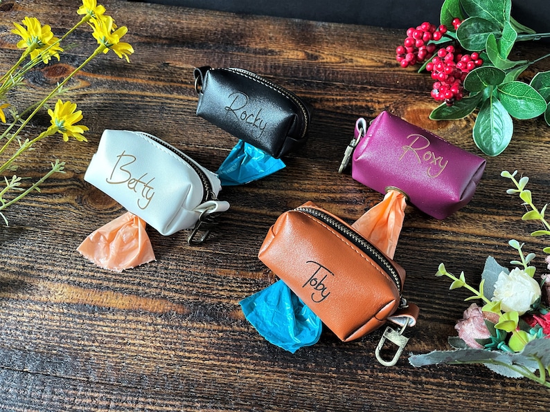 Personalized Poop Bag Leather Dog Poop Bag Holder Dog Waste - Etsy
