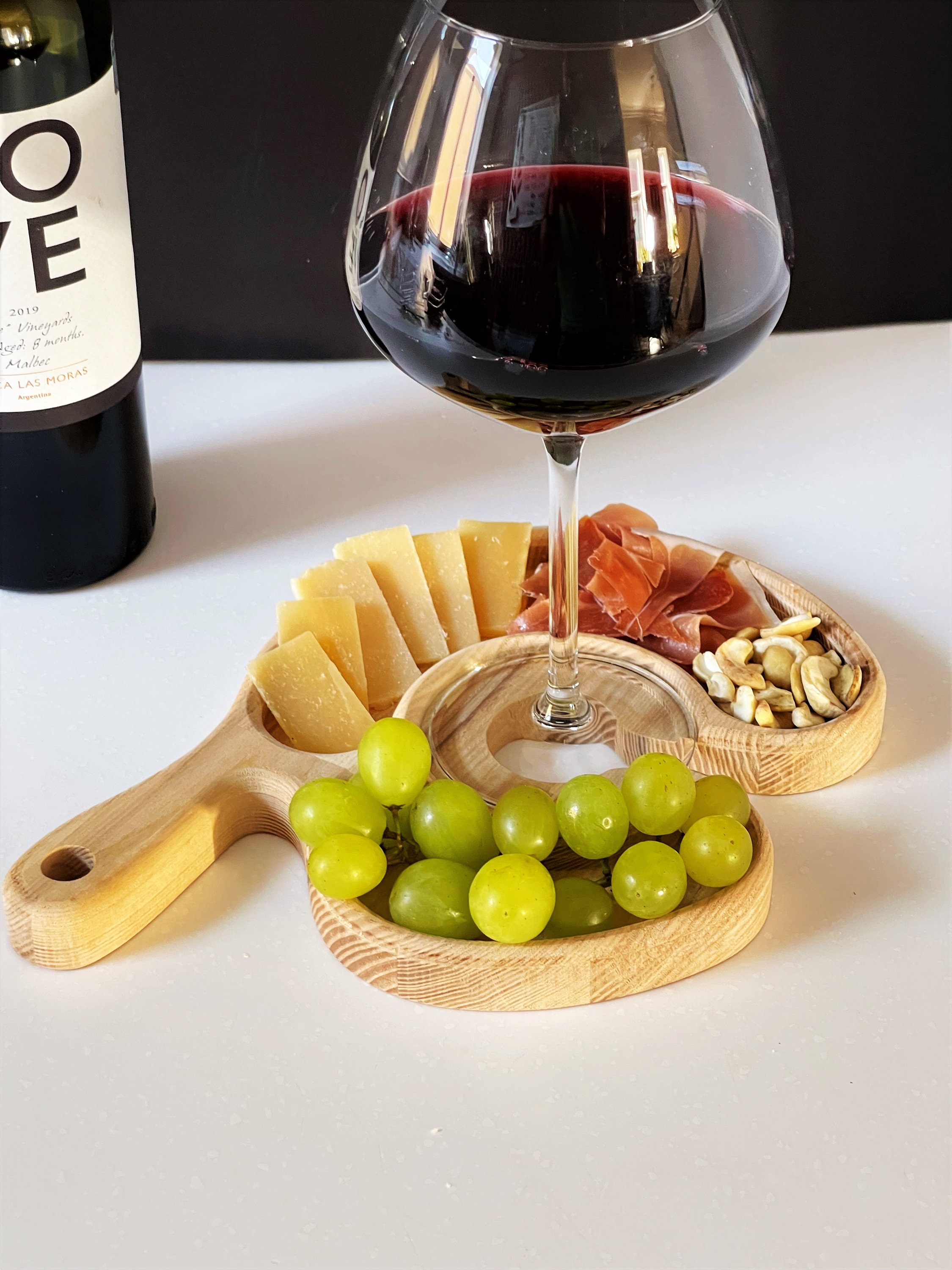 Wine Glass Holder Wine Rack Food Serving Tray Appetizer Plates - Etsy UK