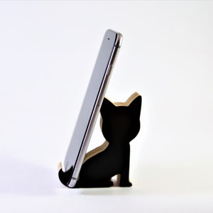 Cat Phone Stand Wood Phone Stand Cell Phone Holder Gift for Kids iPhone ...