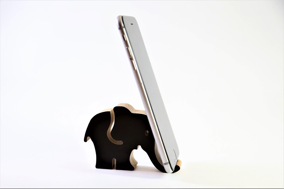Cute Elephant Phone Stand Phone Holder Cell Phone Stand Wood Phone ...