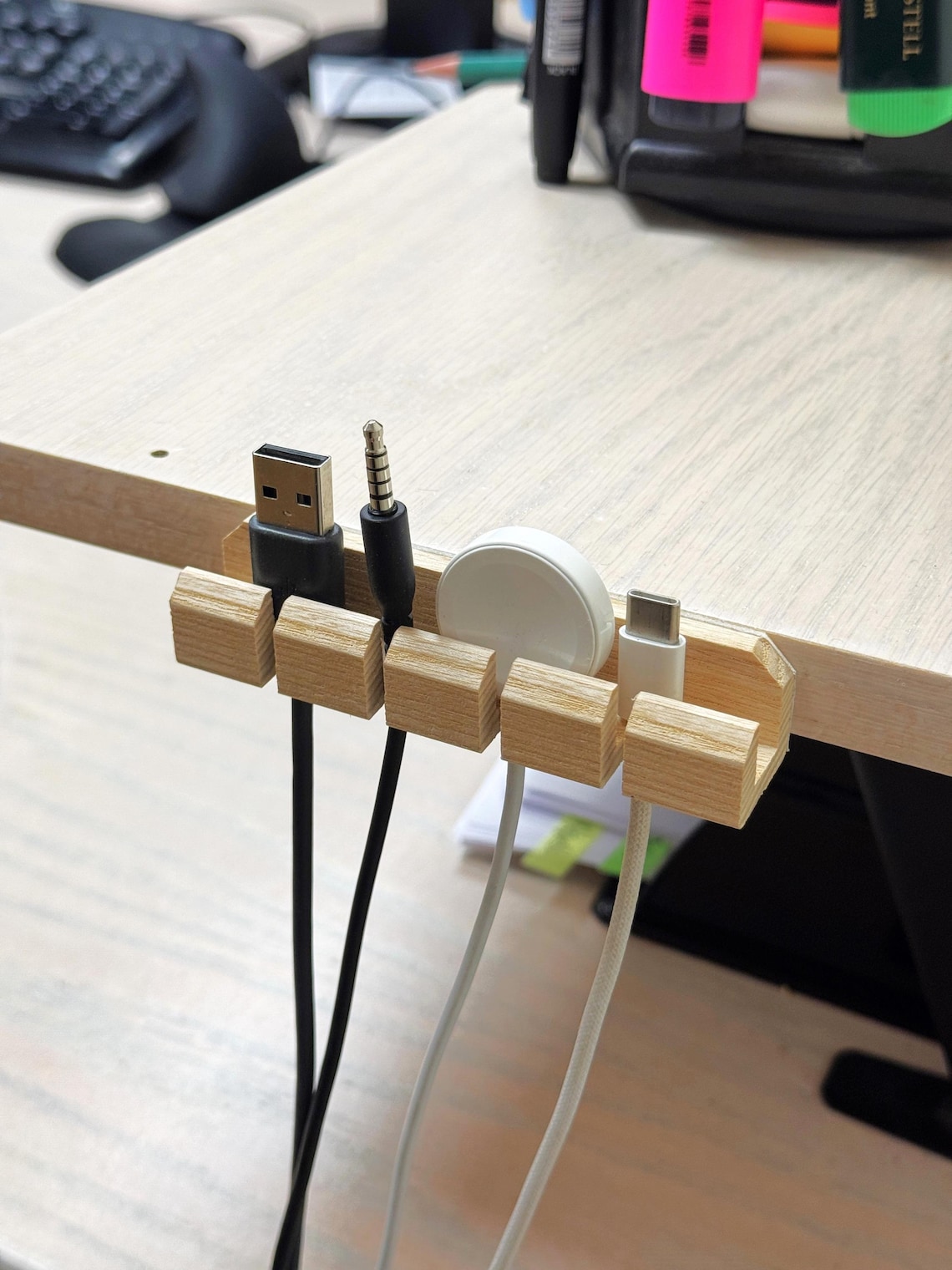 Wood Cable Organizer Cable Holder Wire Organizer Cable Management ...