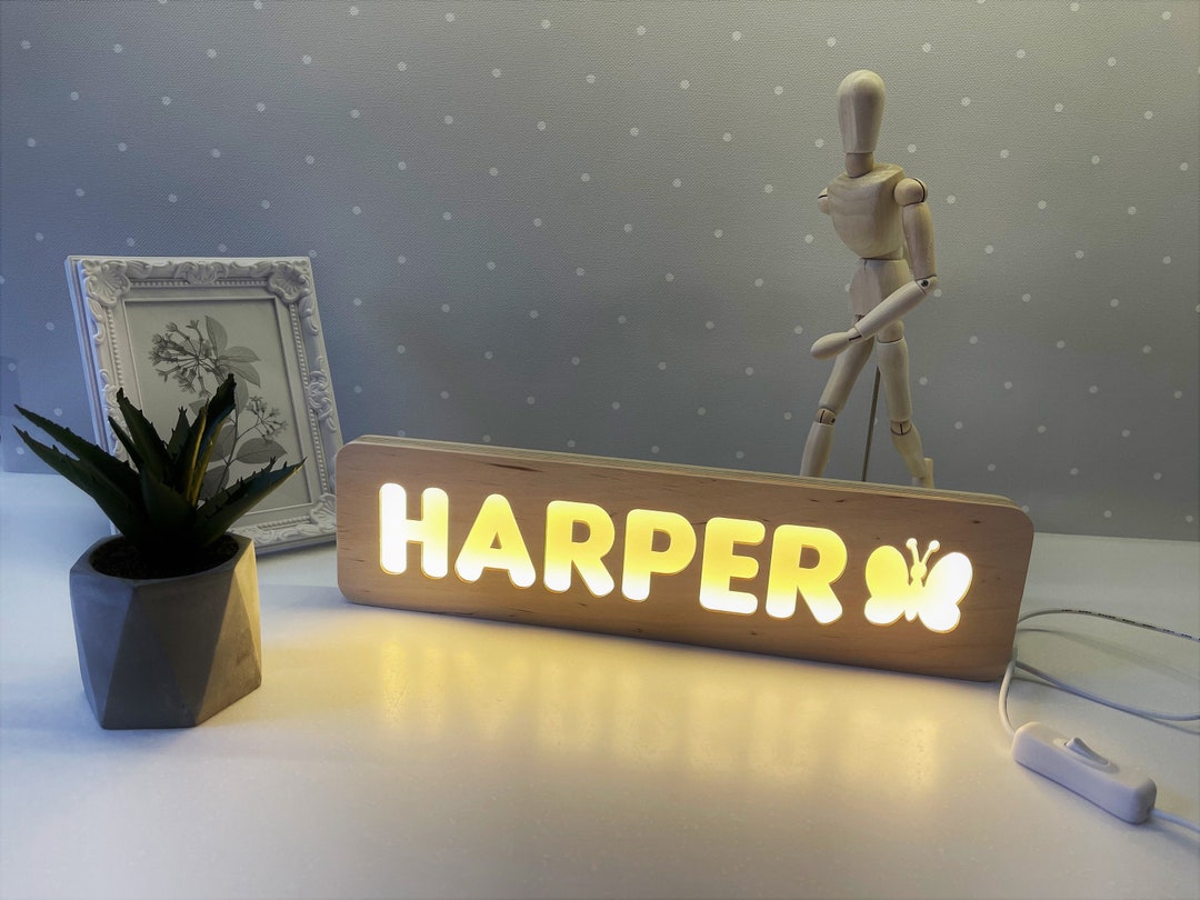Wooden Name Night Light Personalized Gifts New Baby Gift Baby Shower ...