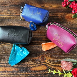 Personalized Poop Bag Leather Dog Poop Bag Holder Dog Waste Bag ...