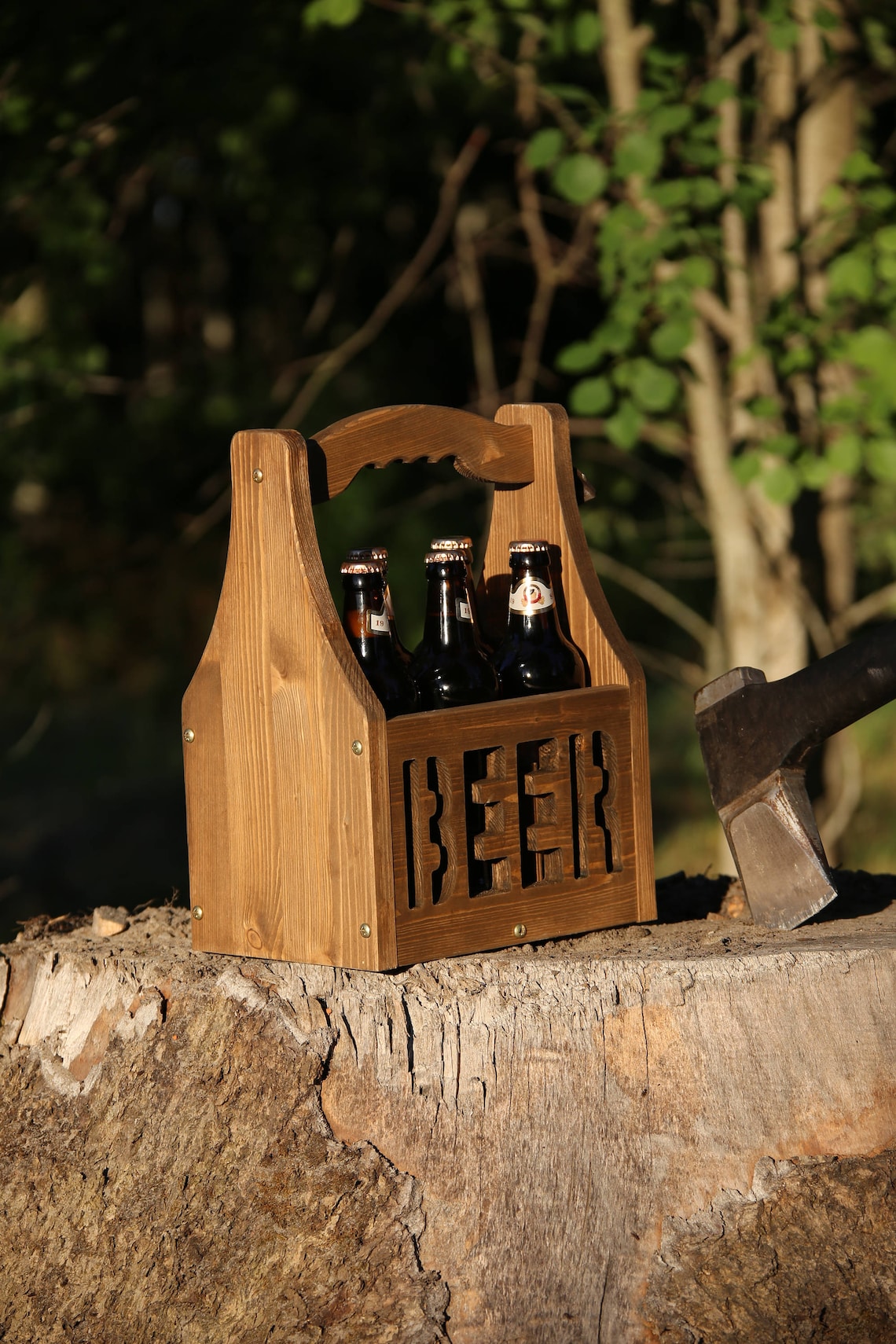 Beer Caddy Beer carrier Rustic Beer Tote Beer holder Beer box | Etsy