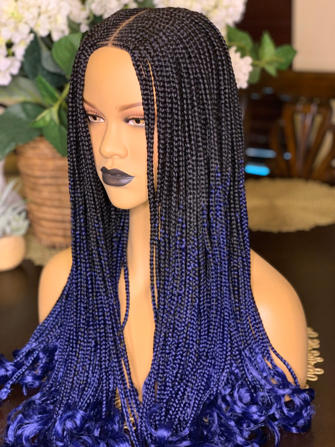Amy Braids Braided Wig, Cornrow Wig on Lace Front, Color Cool Purple in ...