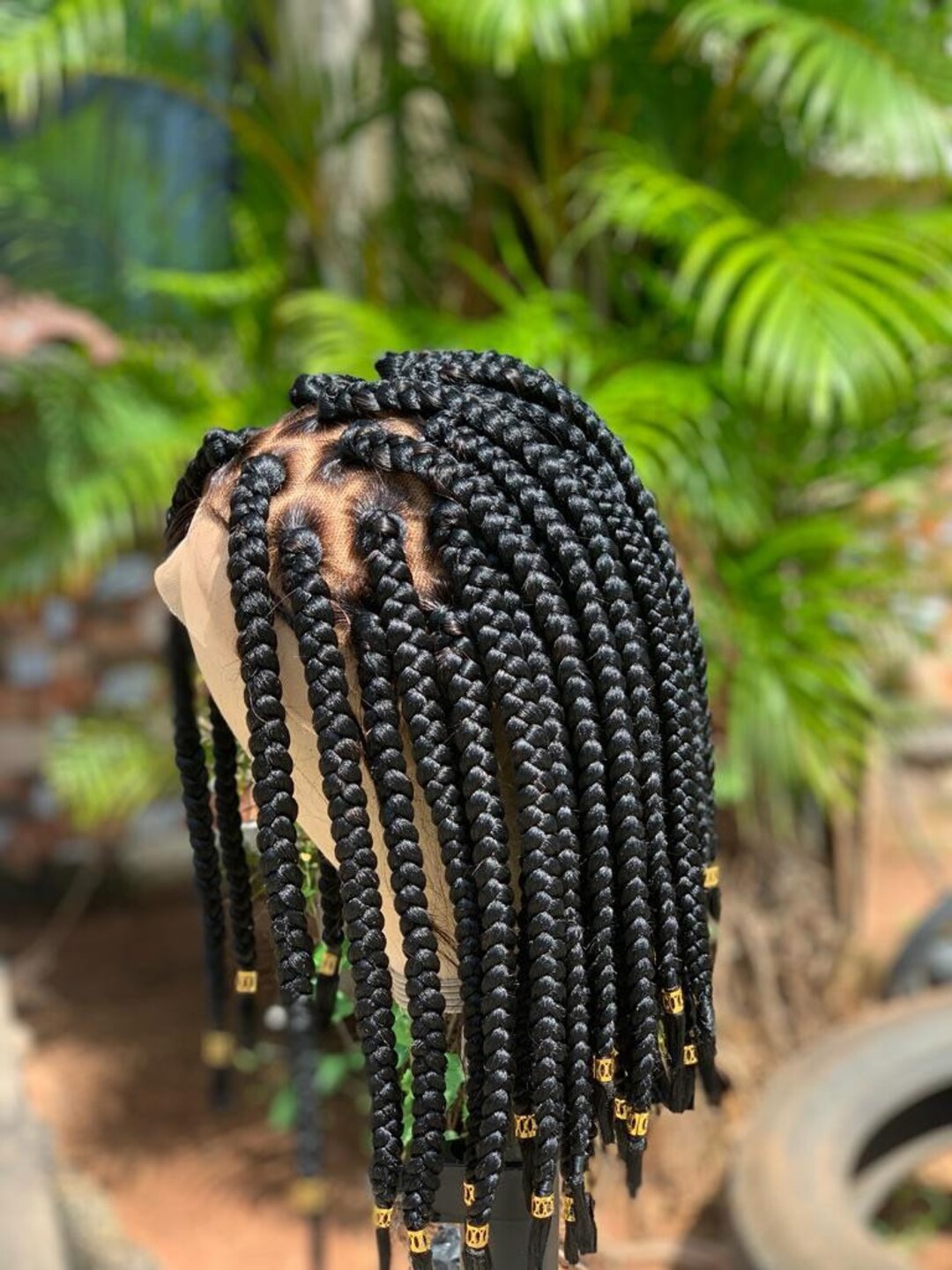 Amy Braids Lace Frontal 14 Inches,medium Box Crochet Braids Black for ...
