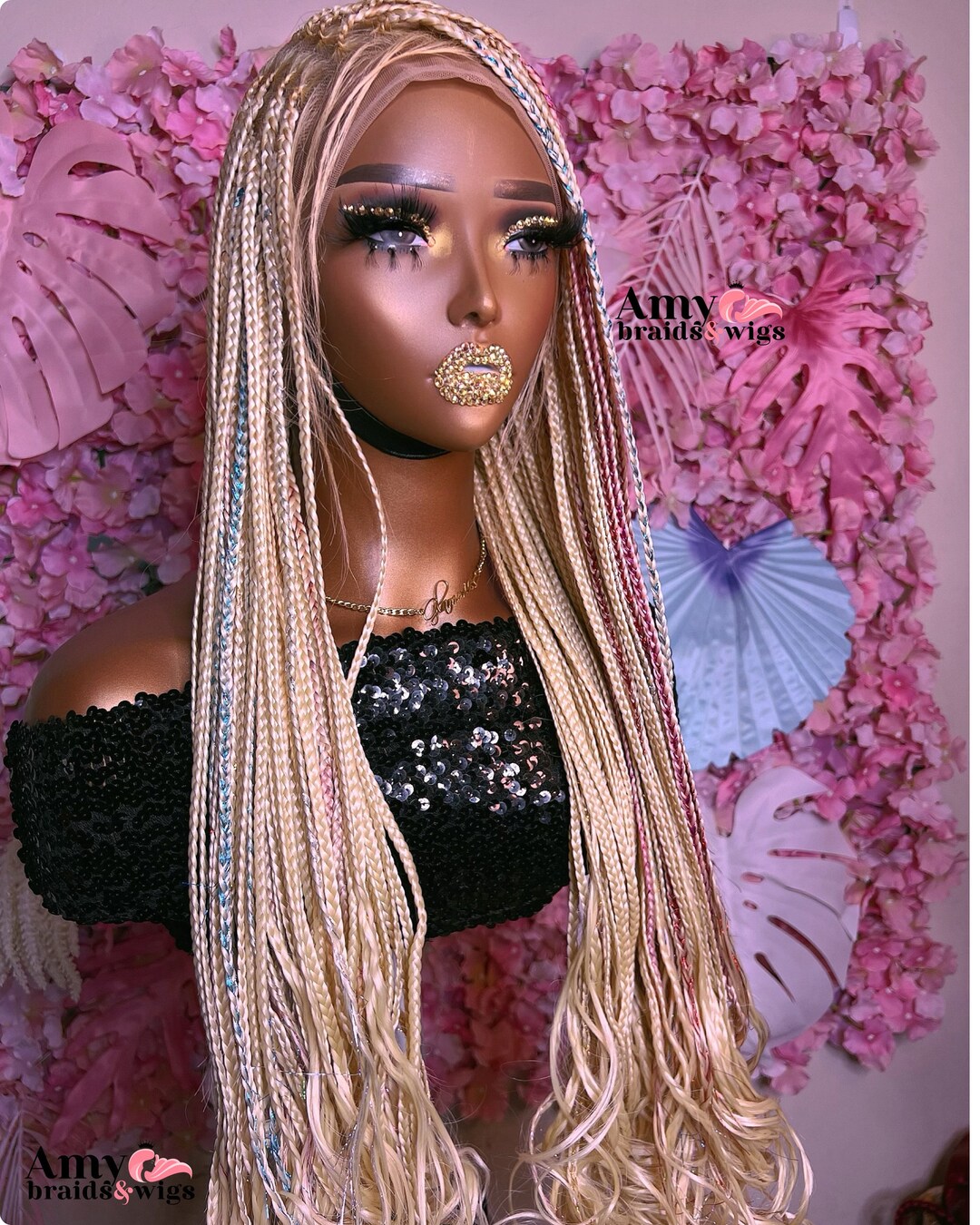 Amy Braids Full HD Lace Knotless Braid Wig Blonde 30 Inches, 4 Combs ...